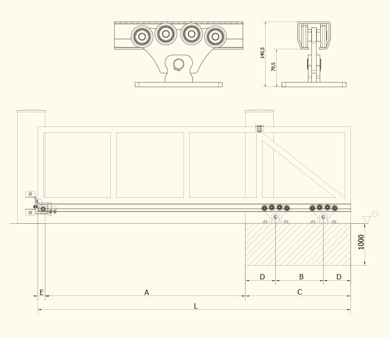 STAGE SZ 6 - 6m pozinkované šíny pre posuvné brány do 400kg | Epohony.sk